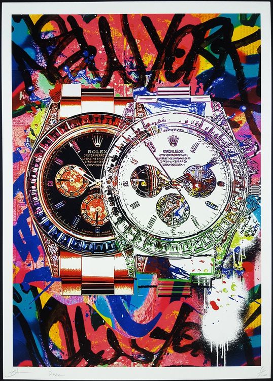 Death NYC Ltd Graffiti Pop Art Druck " Doppel Rolex Daytona | Kaufen ...