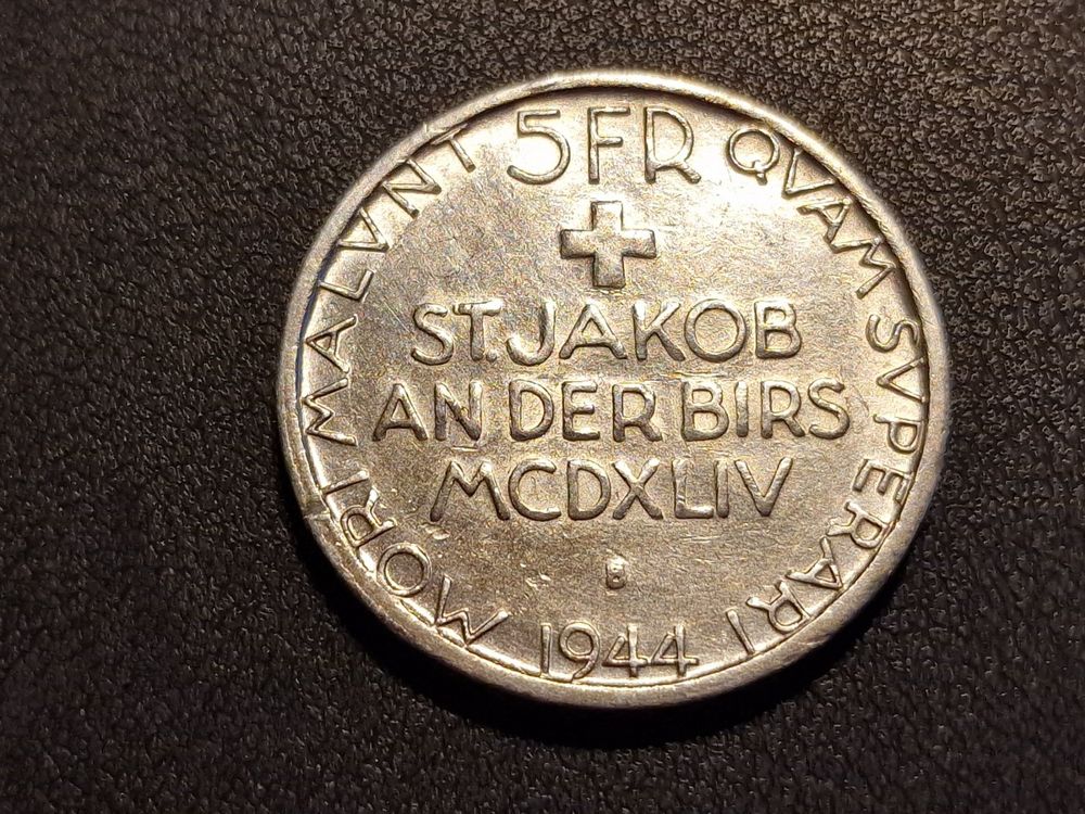 Silber Munzen 5 Franken 1944 St Jakob SS Selten (Gebraucht) in Nyon für CHF 13 – mit Lieferung ...