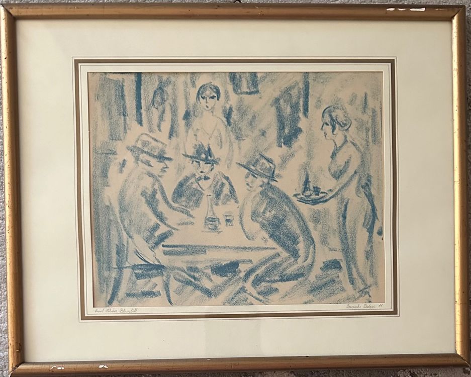 Ernesto Schiess (1872-1919) Blaustift Zeichnung (Gebraucht) in Root für ...