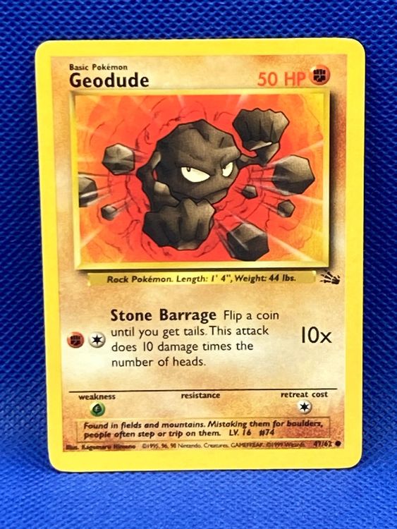 Pokemon BASE SET - FOSSIL / Geodude 47 / 62 EN - (EX) | Kaufen auf Ricardo