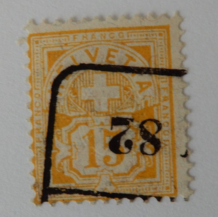Nr. 63A, Ziffer 15, mit Bahnstempel, SBK CHF 50 (Gebraucht) in Weisslingen für CHF 3 – mit ...
