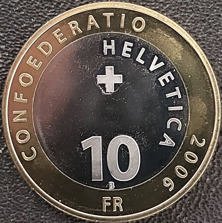 10 Fr. Gedenkmünze 2006 stgl Piz Bernina (Neu (gemäss Beschreibung)) in Arch für CHF 12 – mit ...