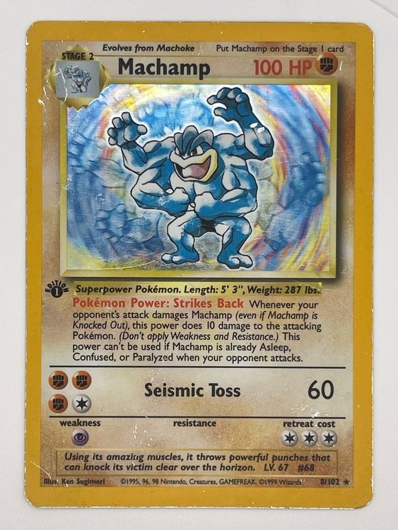 Machamp 8/102 Holo Rare Pokémon Base Set 1st. Edition (Neu (gemäss Beschreibung)) in Uster für ...