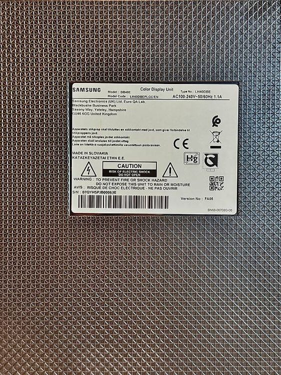 TV Samsung Smart Signage DB40E - 40" Display Professionale (Gebraucht ...