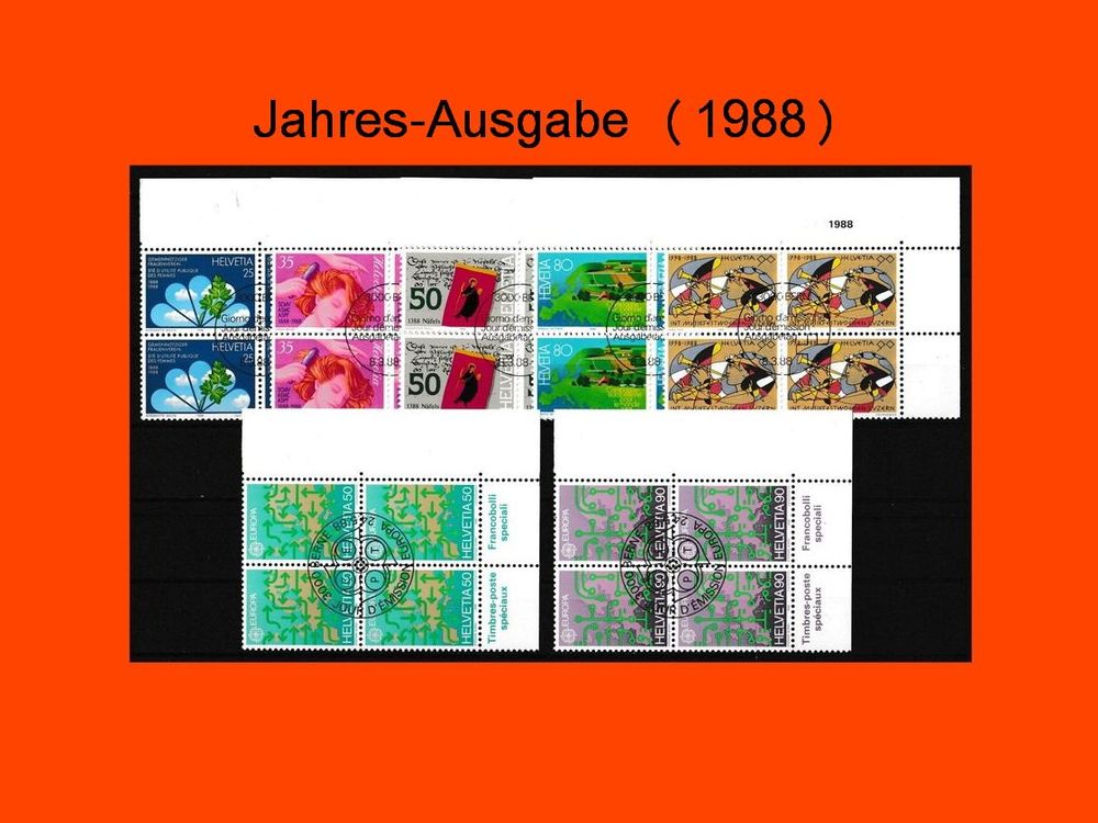 "Viererblock" Jahres-Ausgabe (1988) (Neu (gemäss Beschreibung)) in Dübendorf für CHF 3 – mit ...