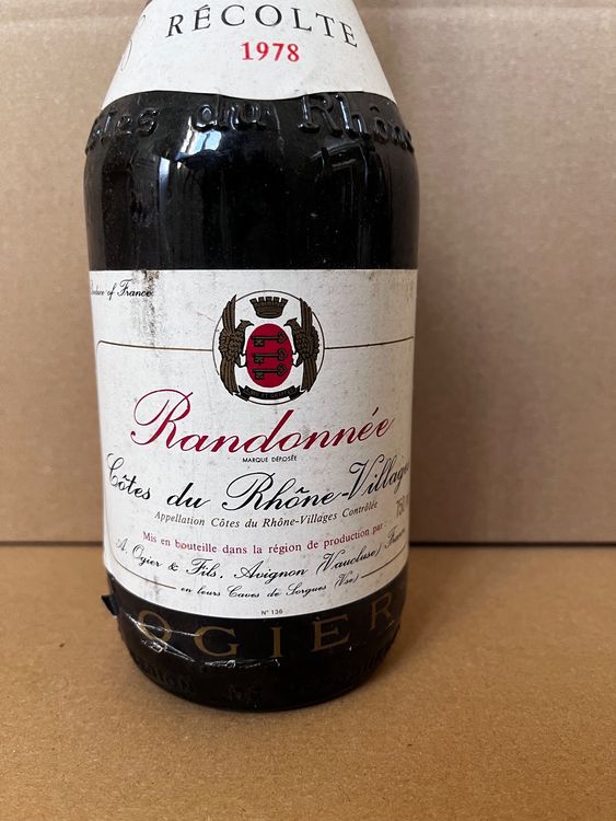 Randonnée, Côtes du Rhône-Villages, 1978, antiker Wein | Kaufen auf Ricardo