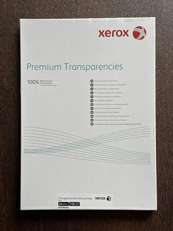 Xerox Premium Transparencies A4, 100 Stk. Neu, Original (Neu (gemäss ...
