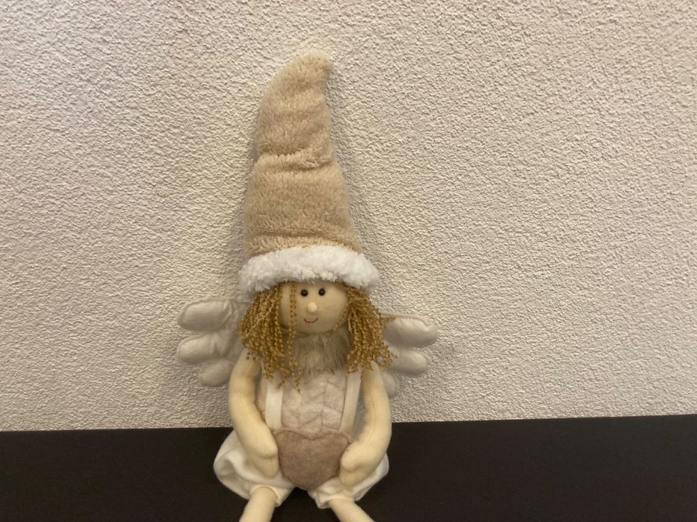 Engel Kantenhocker aus Wolle/Fell, ca. 70 x 25 x 12 cm, NO 8 (Neu ...