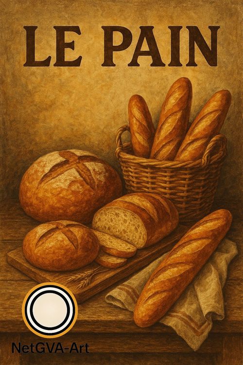 Affiche Vintage "Le Pain" – Ode au pain traditionnel Repro (Neu und ...
