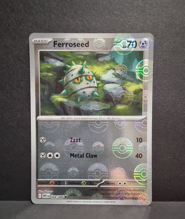 Pokémon Ferroseed Pokeball reverse 068/086 White Flare 🇬🇧 (Neu (gemäss ...