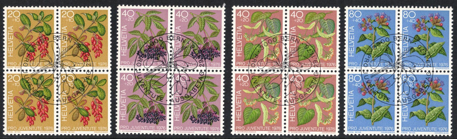 1976 4 Block Pro Juventute gest. Erstag (Gebraucht) in Mellingen für ...