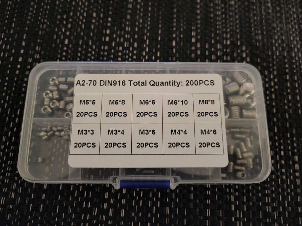 Box à 200 Madenschrauben Inbus Set Silber M3-M8 (Neu und ...