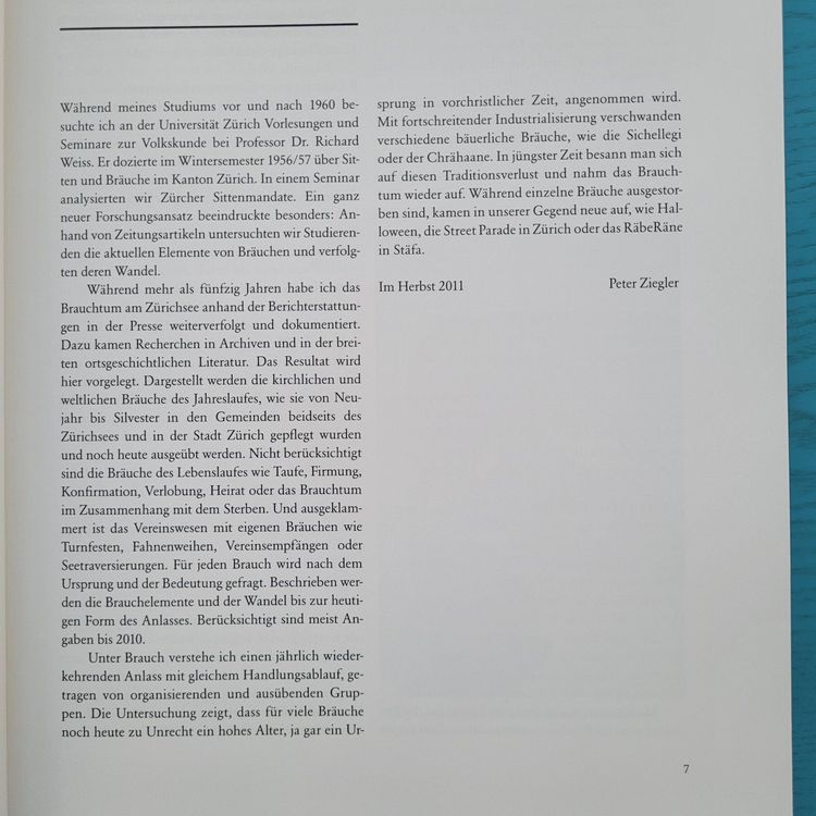 Bräuche im Jahreslauf am Zürichsee- Peter Ziegler (Gebraucht) in ...
