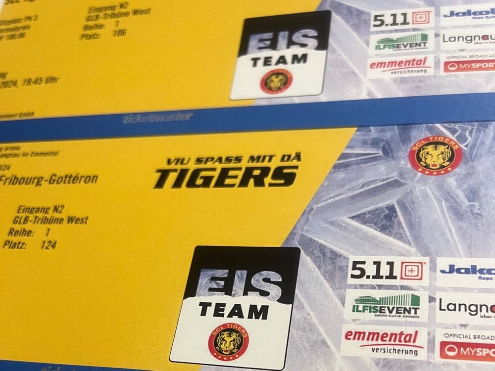 Tickets SCL Tigers vs. Fribourg Gotte. 06.01.24 zu verkaufen | Kaufen ...