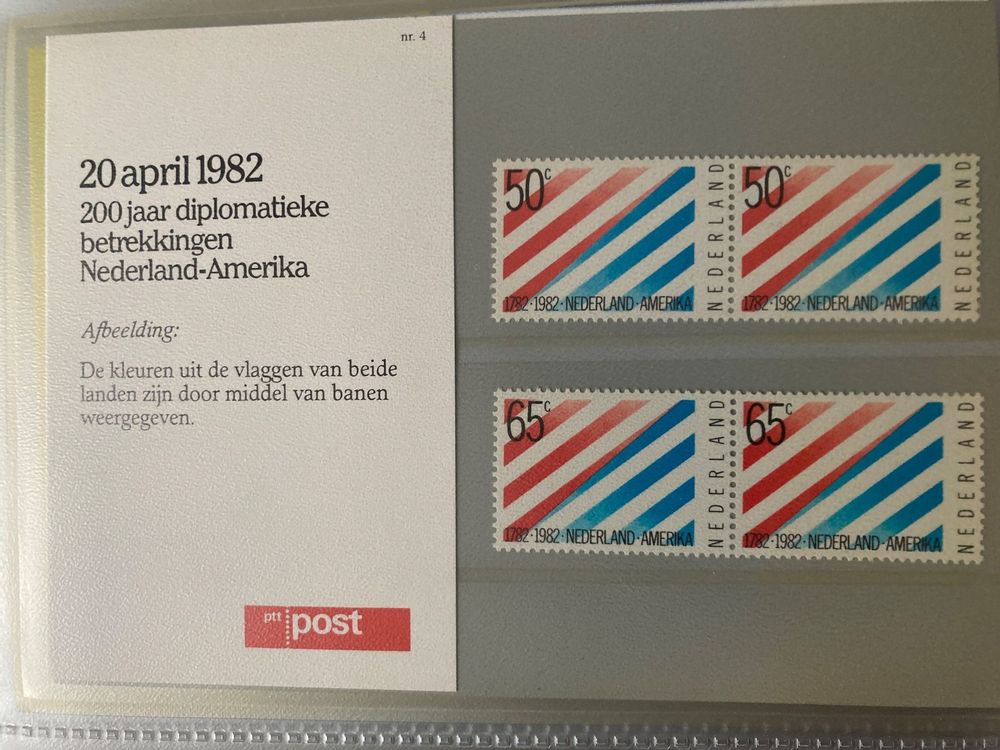 PTT MAPJES NIEDERLANDE 1982 NR.4** 2 X MI.1207,1208** (Neu (gemäss ...