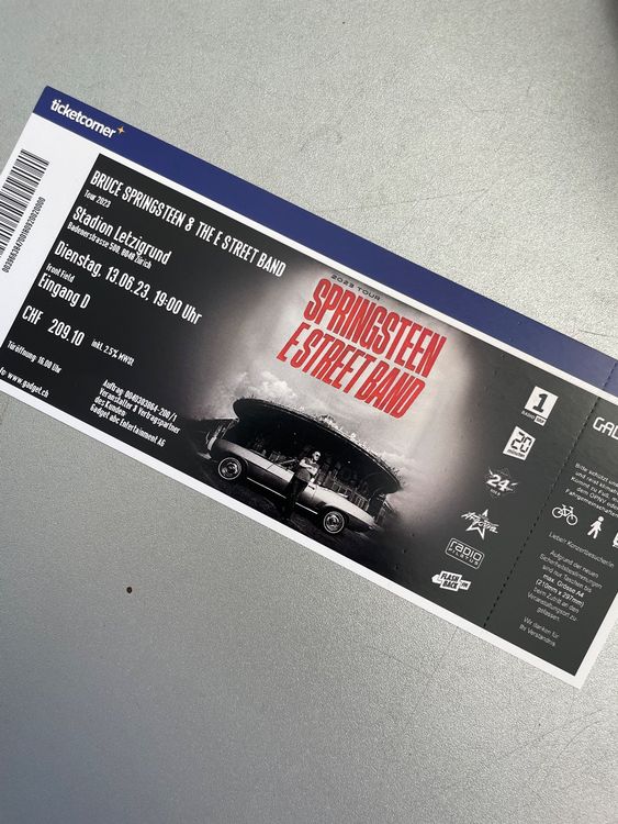 BRUCE SPRINGSTEEN ZÜRICH 13.06 GOLDEN CIRCLE, FRONT OF STAGE (Neu ...