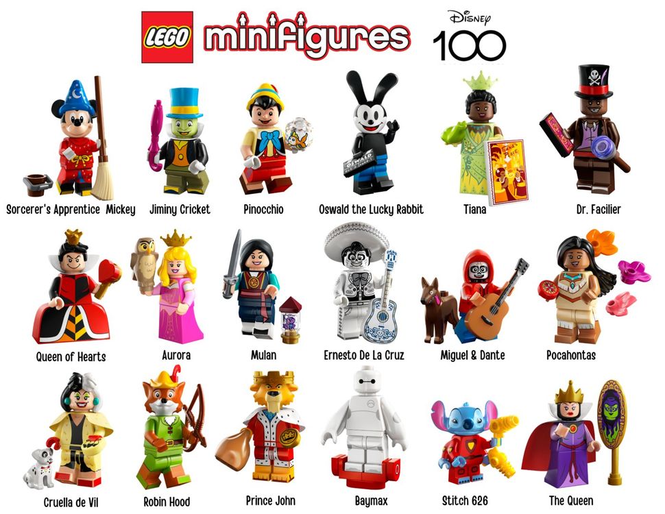 Lego Minifigures 71038 Disney 100 Komplett 18 Figuren Comprare Su