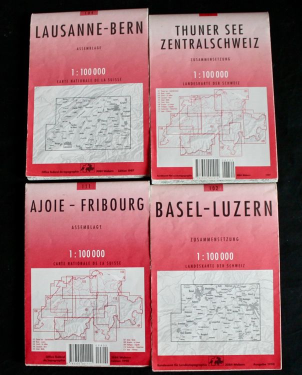 4 Landeskarten der Schweiz 1:100'000 Zusammensetzungen | Kaufen auf Ricardo