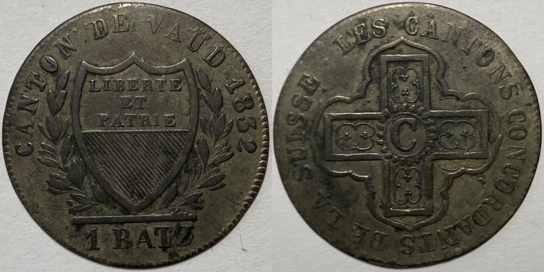 Vaud, 1 Batz, 1832. Seltene Münze, Kanton Waadt! (Gebraucht) in Bern ...