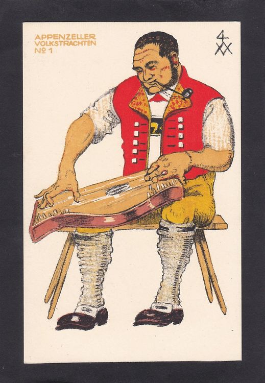 APPENZELLER SENNTUM, Künstler-Litho Sebastian Oesch, 1939 (Gebraucht) in Wikon für CHF 6 – mit ...