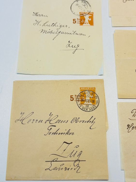 1908 - 1938 Lot 13 x Streifbänder alle nach ZUG +++ (Gebraucht) in Baar ...