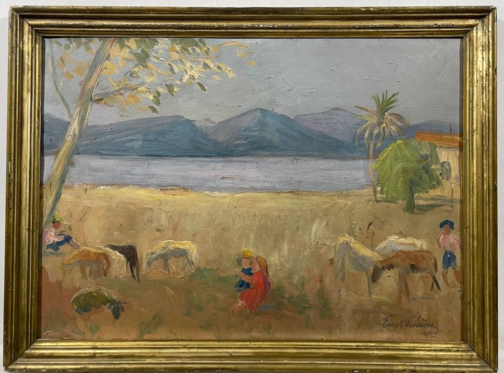 Ernesto Schiess (1872-1919) grosses Gemälde Frühwerk (Gebraucht) in ...