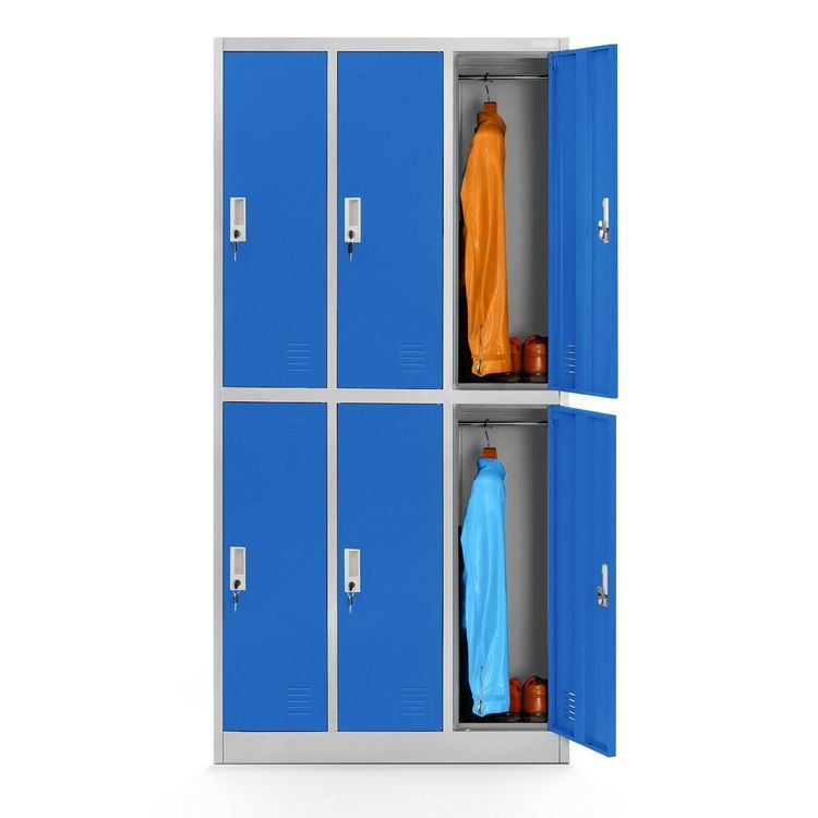 Schliessfachschrank 6er Spind Umkleideschrank Garderobe BLAU | Kaufen ...