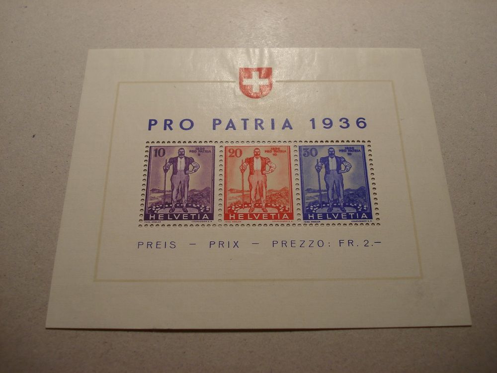 Block Pro Patria 1936 * (Gebraucht) in Niederwil AG für CHF 3 – mit Lieferung auf Ricardo kaufen