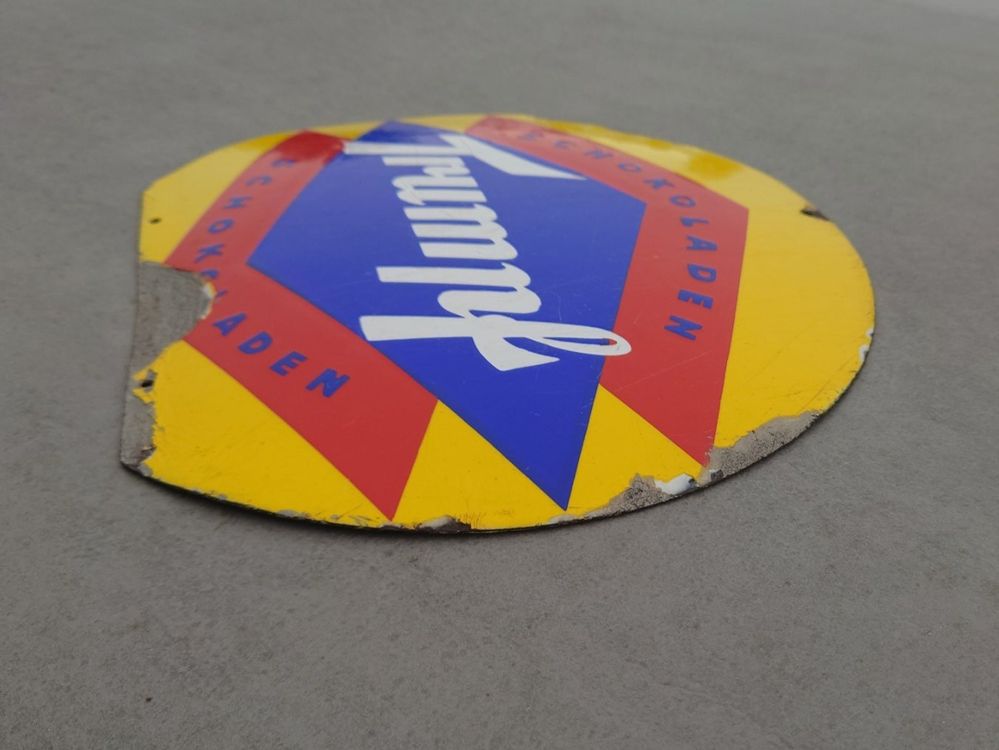 Altes Emailschild Trumpf Schokoladen um 1925 selten | Kaufen auf Ricardo