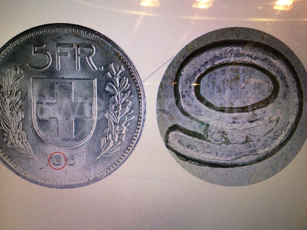 5 Franken Silber 2 x/1951 mit Fehlprägung! Teilausgefüllte 9 | Kaufen auf Ricardo