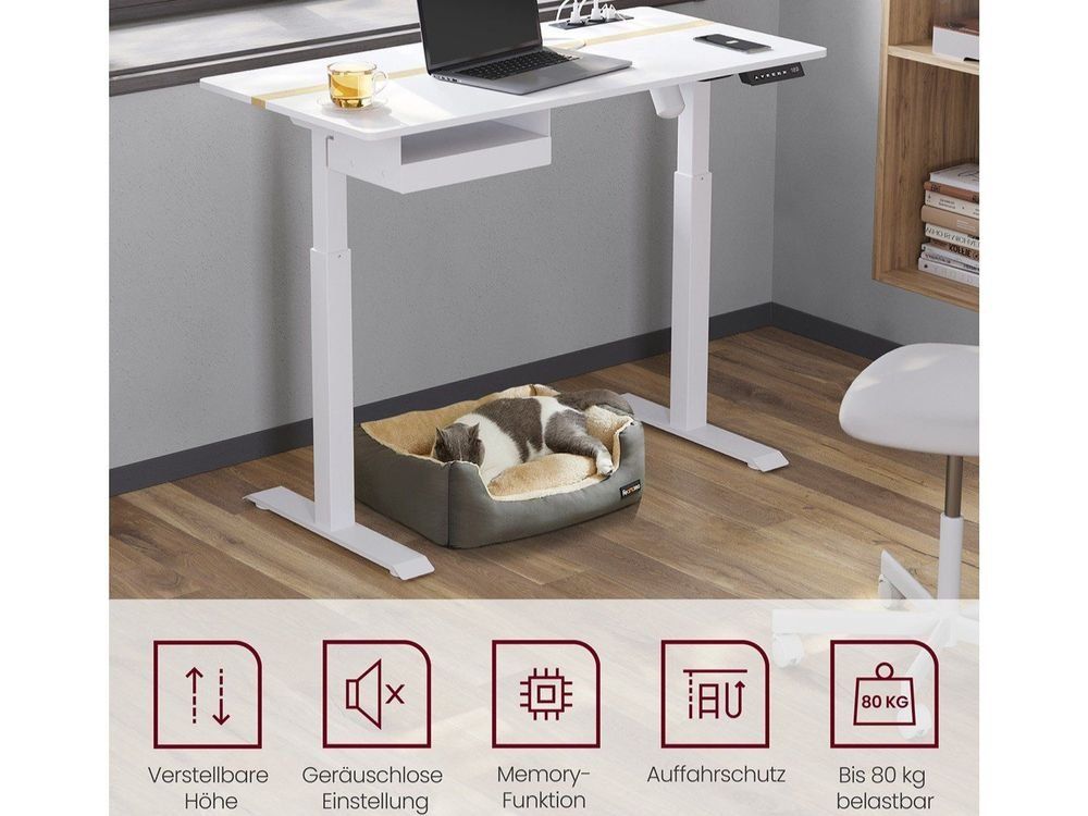 Höhenverstellbarer Schreibtisch elektrisch 120x60cm ELEKTRA (Neu und ...