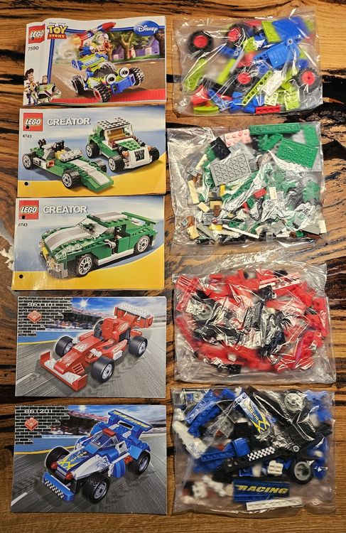 Autos: Lego Creator 6743, Lego ToyStory 7590, 2x Racing Cars (Gebraucht ...