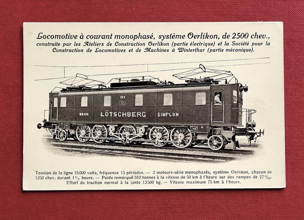 Bern-Lötschberg-Simplon - Lokomotive Oerlikon - Winterthur (Gebraucht) in Rothrist für CHF 26.8 ...
