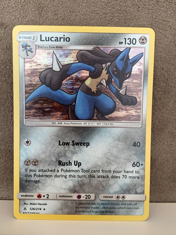 Lucario Holo Rare ENG Unbroken Bonds Pokemon 126/214 | Kaufen auf Ricardo