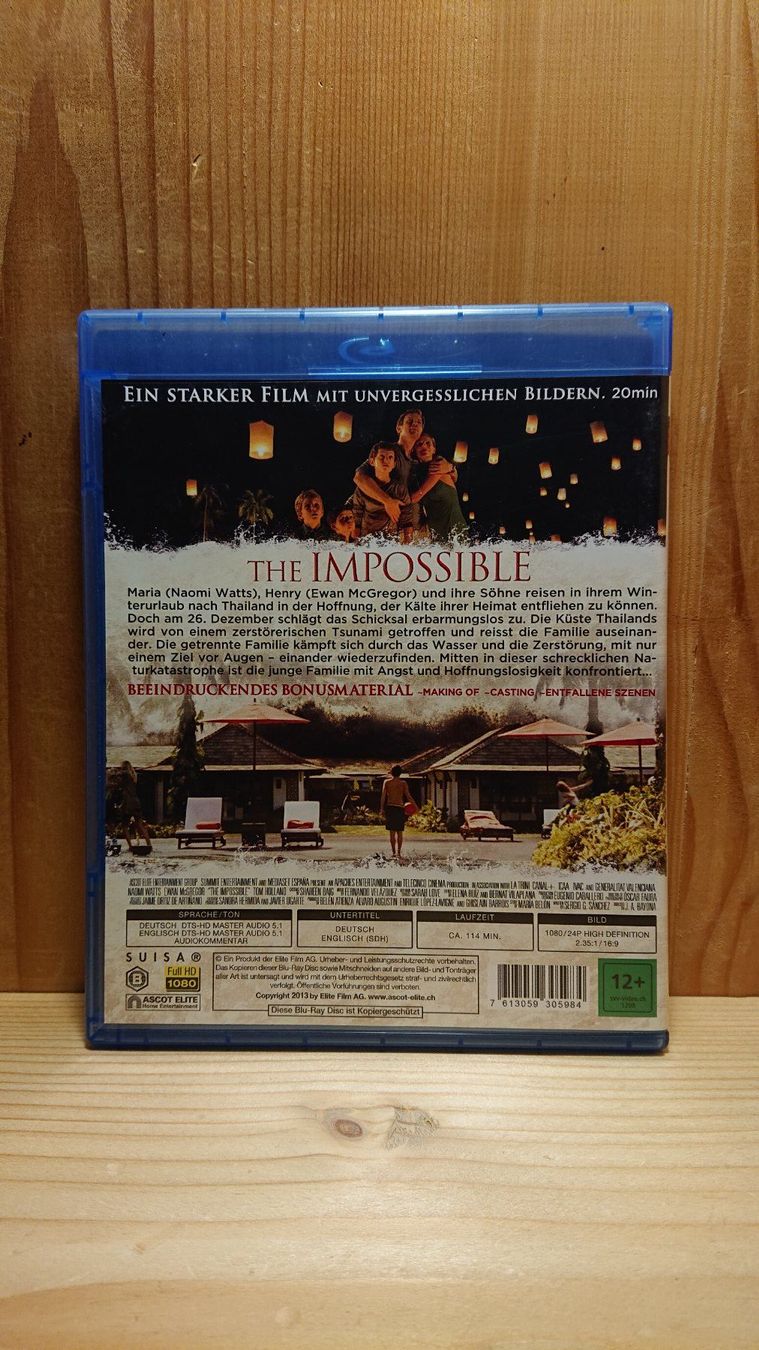 THE IMPOSSIBLE Blu-Ray mit Naomi Watts und Ewan McGregor (Gebraucht) in Wilderswil für CHF 2.9 ...
