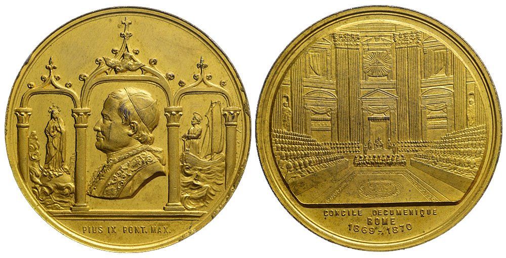 b- Rom, Pius IX., Medaille 1869-70, Vatican Council (Gebraucht) in ...