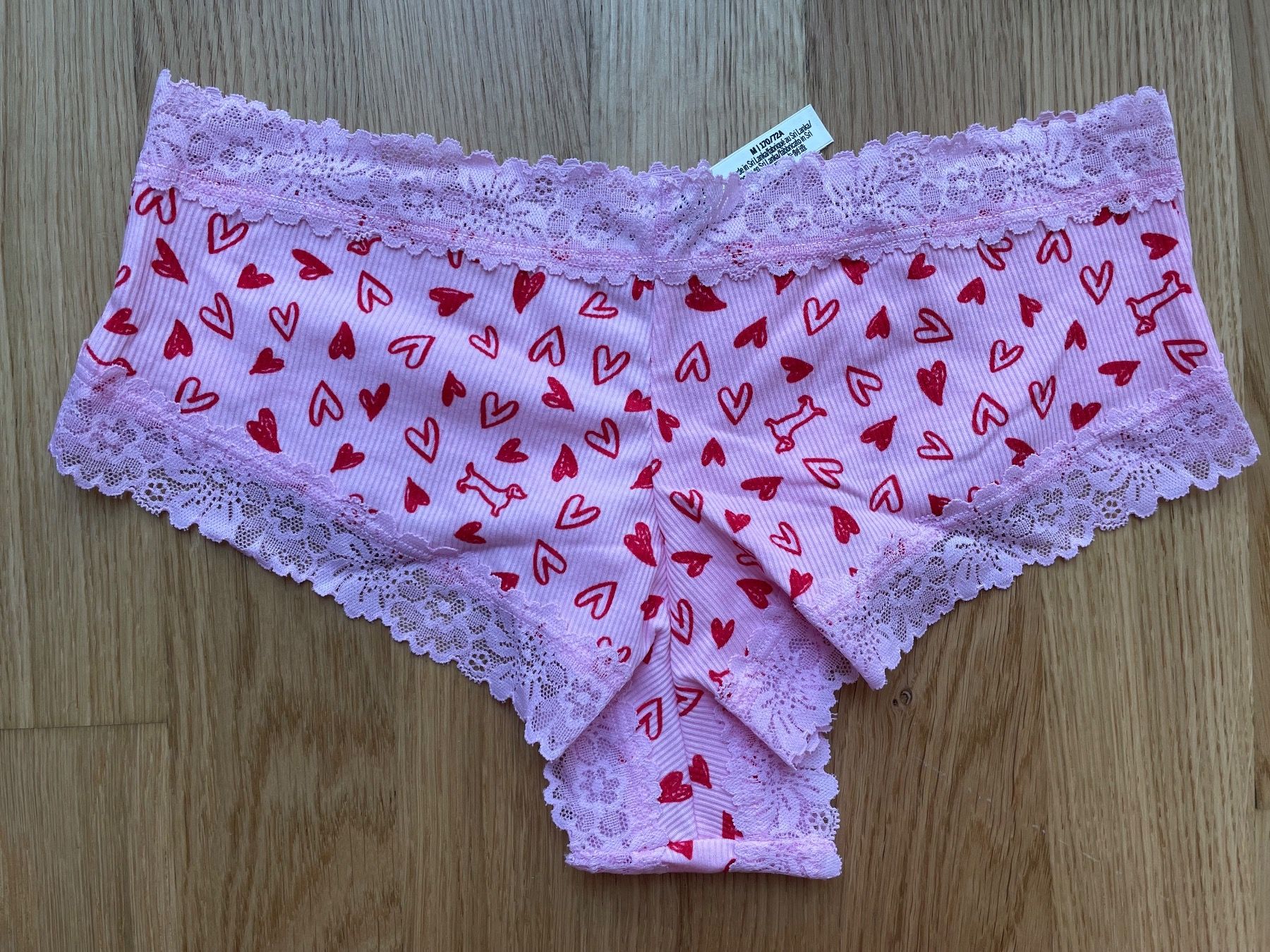 Victoria’s Secret PINK Cotton Lace Trim Cheeky Panty M NEW (Neu und ...