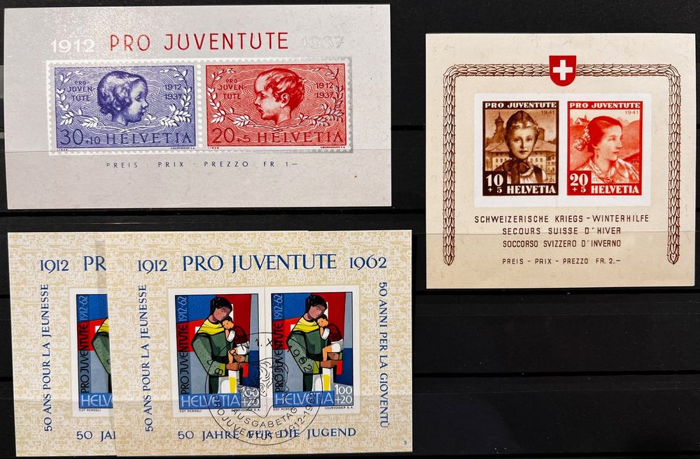 1937/41/62 Pro Juventute Blocks**/⦿ ab 0.50 | Kaufen auf Ricardo