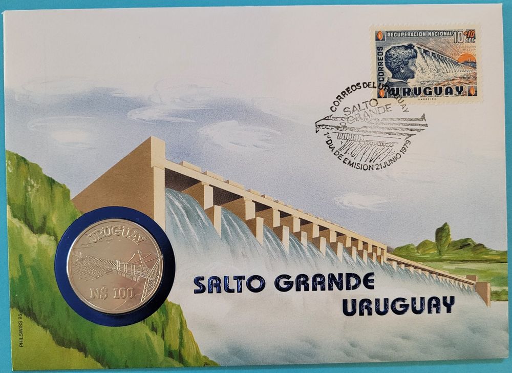 Münzbrief SALTO GRANDE URUGUAY 1979 Silber 900/12gr (Gebraucht) in Oberriet SG für CHF 9 – mit ...