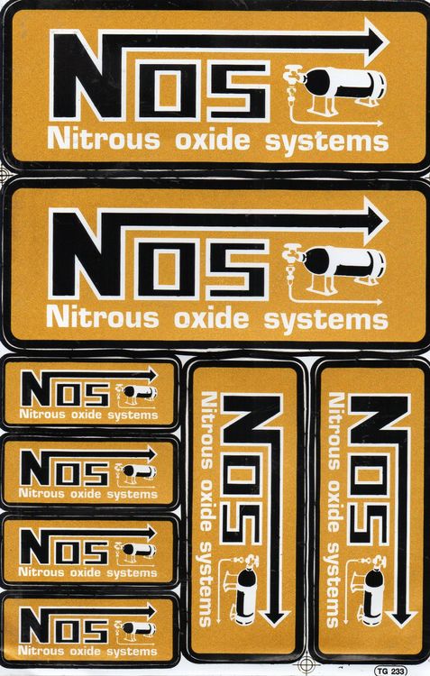 NOS N.O.S. Aufkleber Sticker 1 Bogen 27 x 18 cm Tuning ST295 (Neu und ...