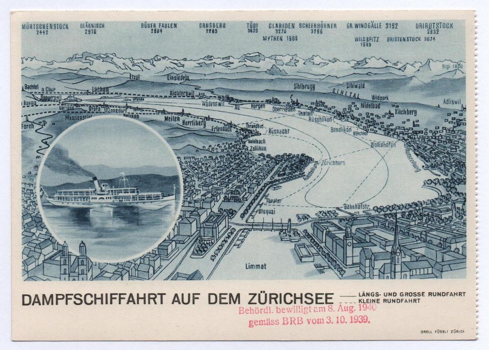 Litho DAMPFSCHIFFAHRT auf dem Zürichsee | Kaufen auf Ricardo