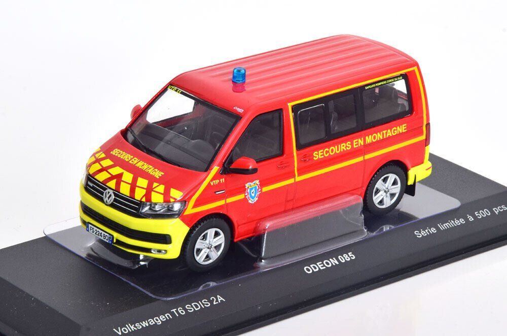 VW T6 Bus 2015-2019 "Feuerwehr SDIS en Montagne rot / gelb / (Neu und ...