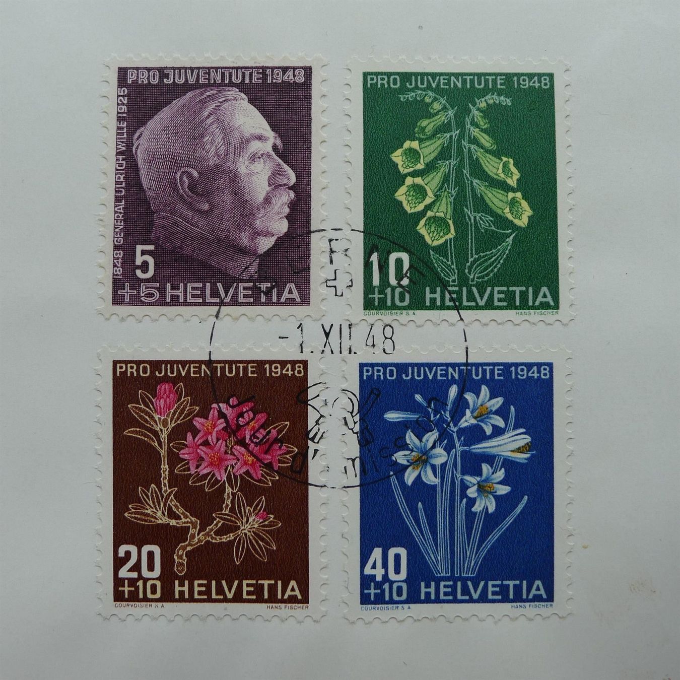 1948 PJ Ersttagsbrief J125-J128, PTT-Bögli, franz. Kat 200.- (Gebraucht) in Sursee für CHF 15 ...