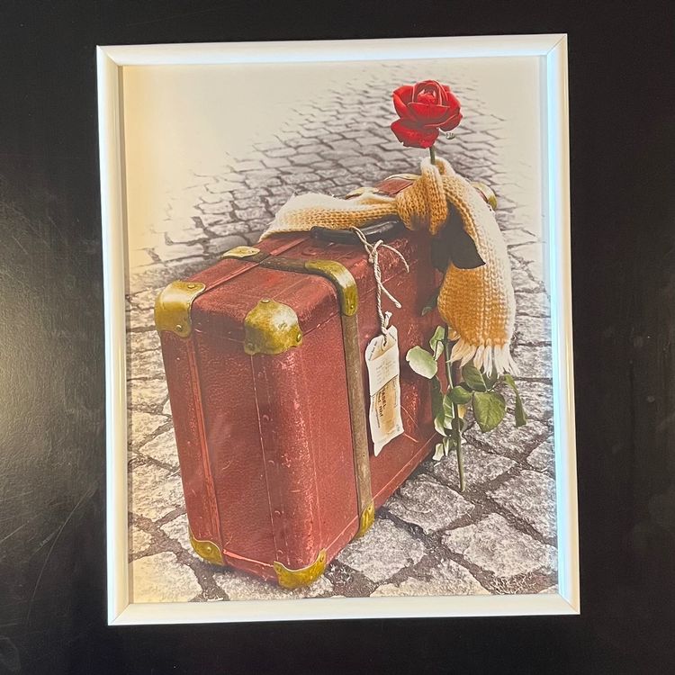 Kim Anderson Koffer mit Rose im Bilderrahmen (Neu (gemäss Beschreibung ...