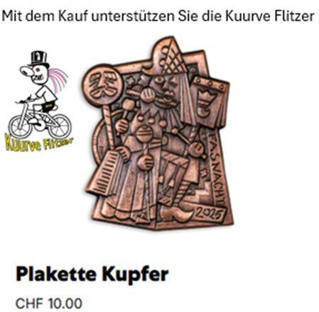 Kupfer Plakette: Basler Fasnacht 2025 "Syg wie de wotsch" | Kaufen auf Ricardo