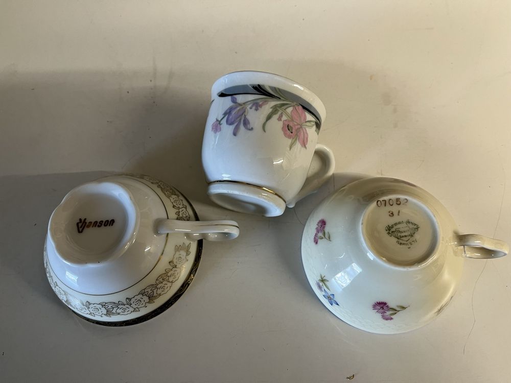 3er Set antike Tassen, verschiedene Designs, Vintage Look (Gebraucht ...