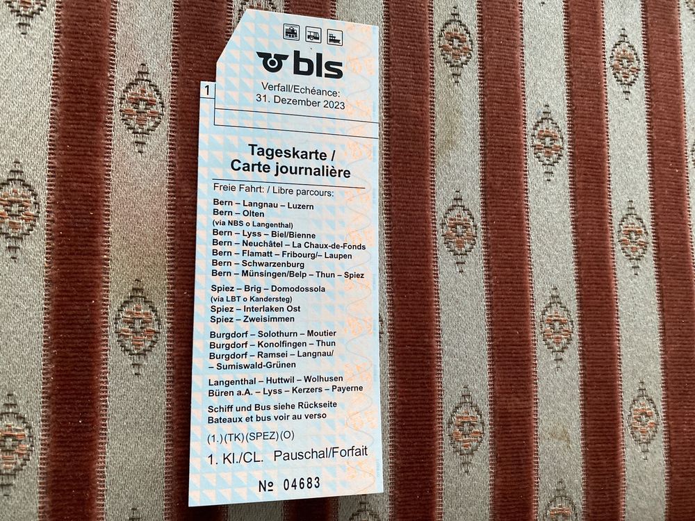 Tageskarte bls 1.Kl | Kaufen auf Ricardo