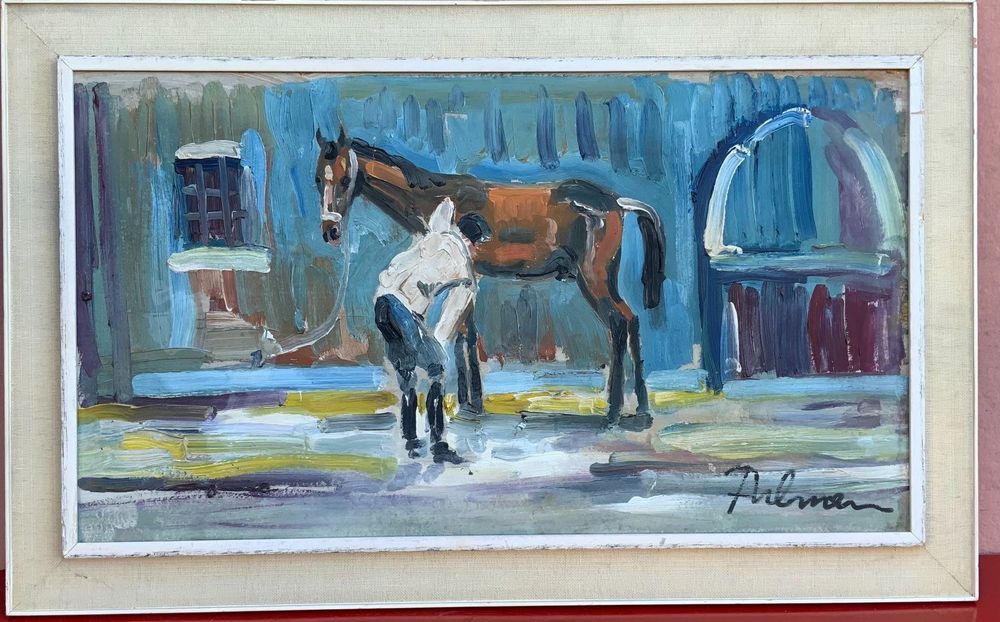 Gemälde mit Pferd unleserlich signiert | Kaufen auf Ricardo