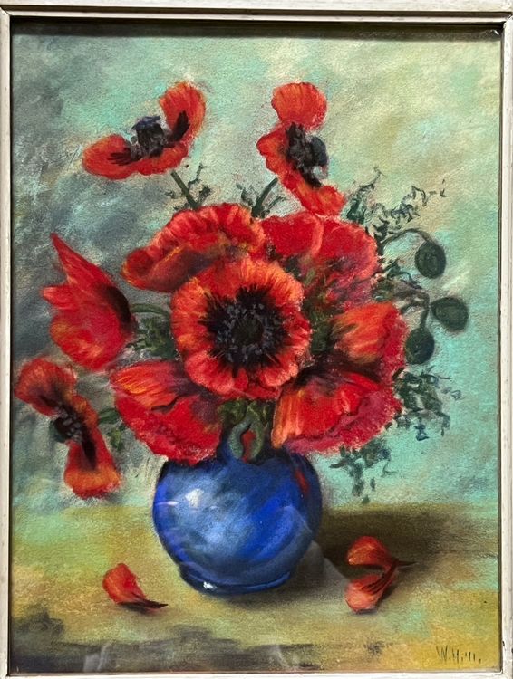 Gemalde Mohnblumen In Vase