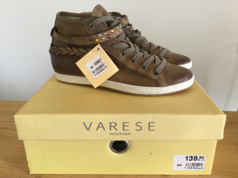 Chaussures montantes cuir VARESE, pointure 40, NEUF (Neu und ...
